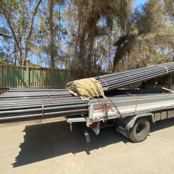 New Scaffolding Pipes with thick clamps from 1 5mm to 3mm – Eleish Woods